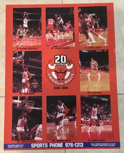 Original Chicago Bulls 1985-86 Team Poster Michael Philippines | Ubuy