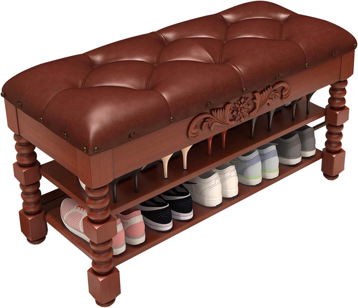 Vintage Solid Wood Shoe Bench with Storage and Philippines | Ubuy