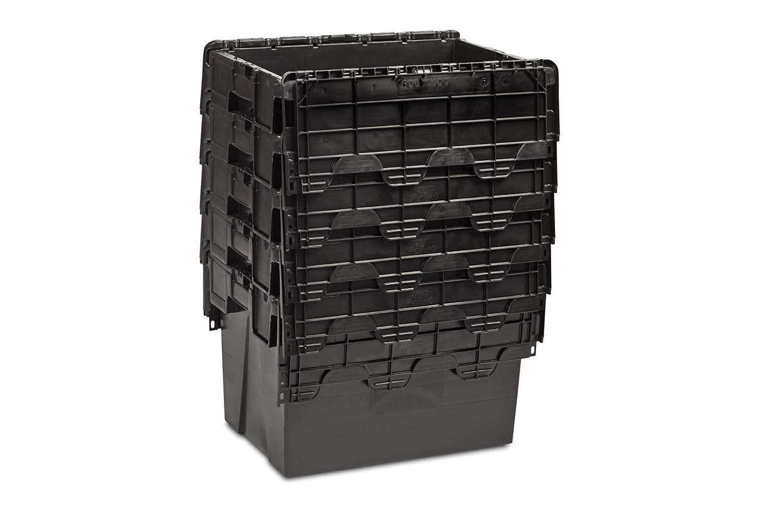 Set of 5 Black Plastic Storage Boxes with Lids - 70L Philippines | Ubuy