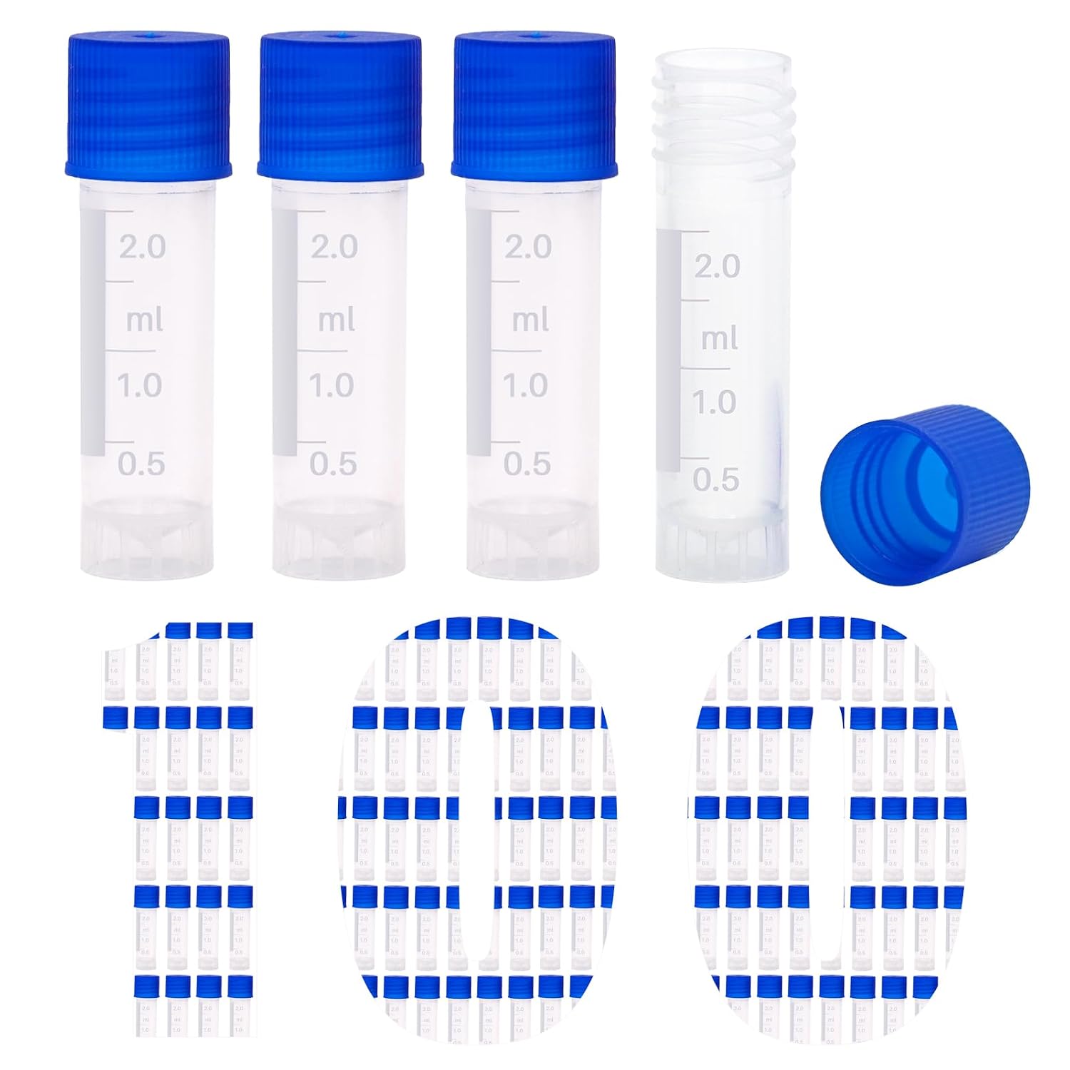 100 Pcs 2ml Small Vials with Screw Caps Centrifuge Philippines | Ubuy
