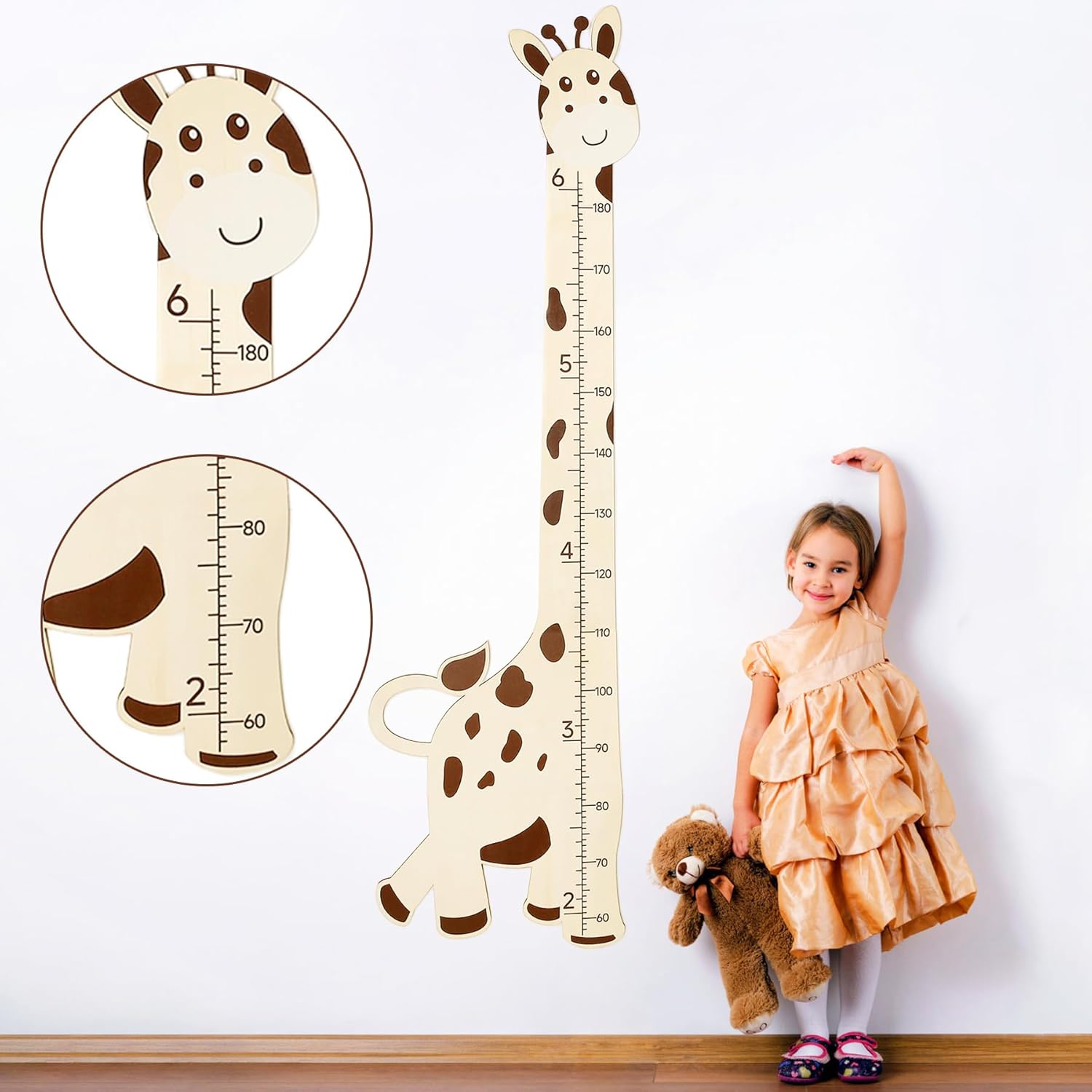 Growth Chart for Wall Wooden - Cute Giraffe Kids Philippines | Ubuy